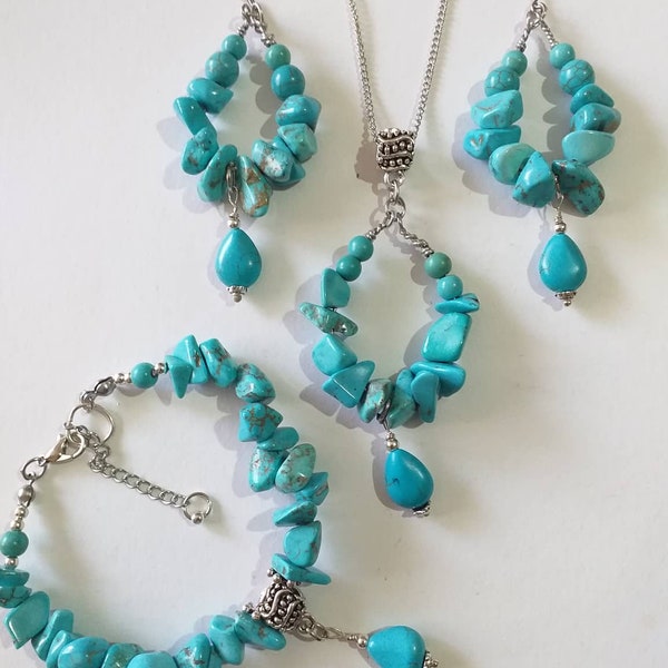 Turquoise Jewelry Set - Etsy