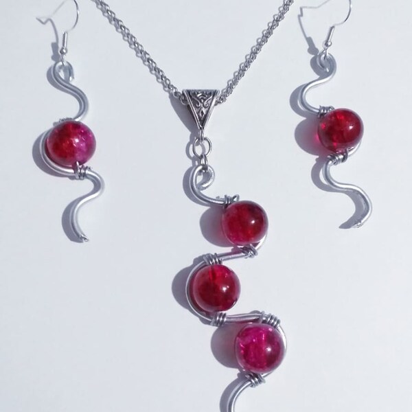 Red Jewelry Set - Etsy