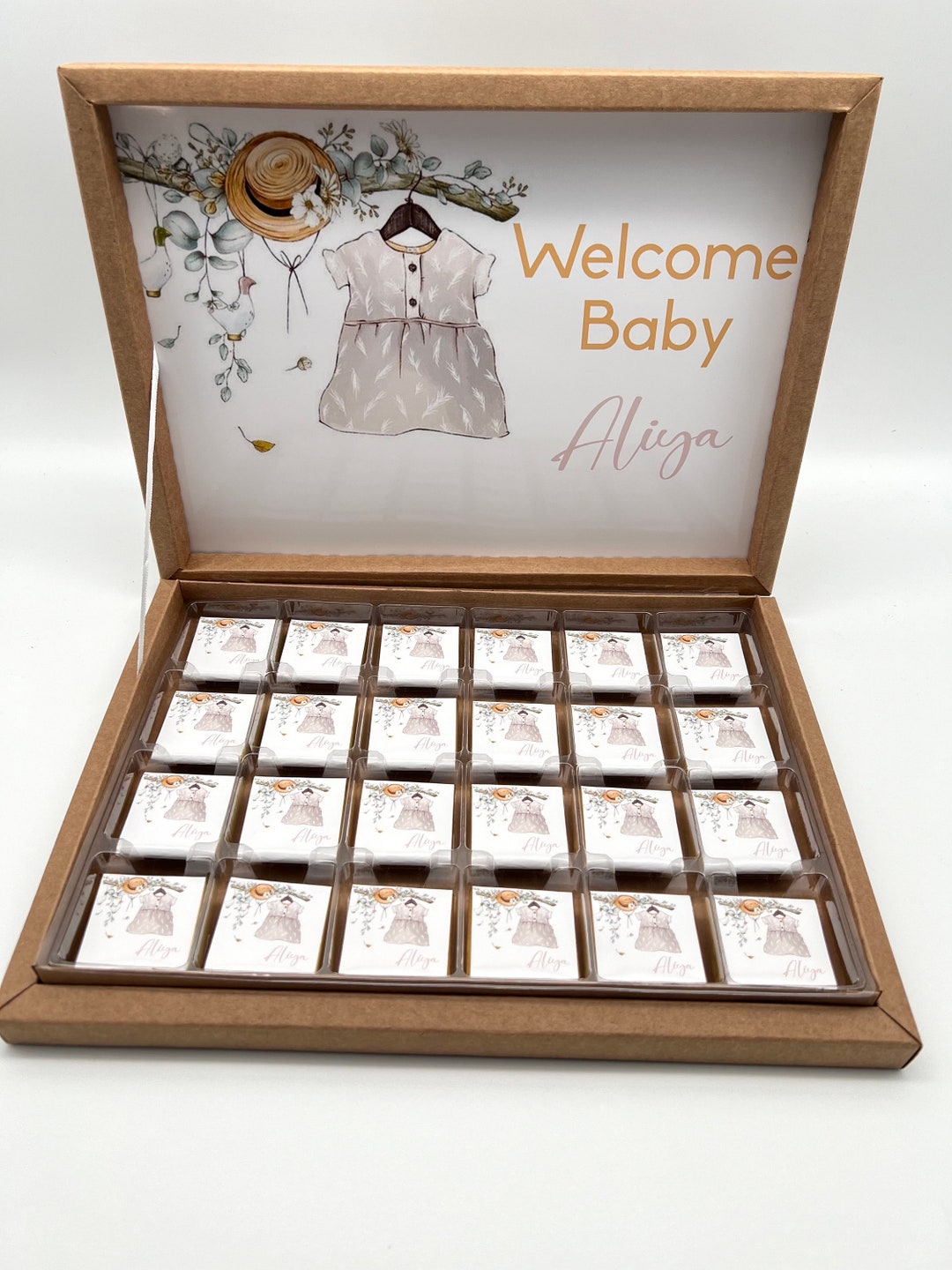 Birth Daughter Welcome Baby Girl Chocolate Box Personalized - Etsy