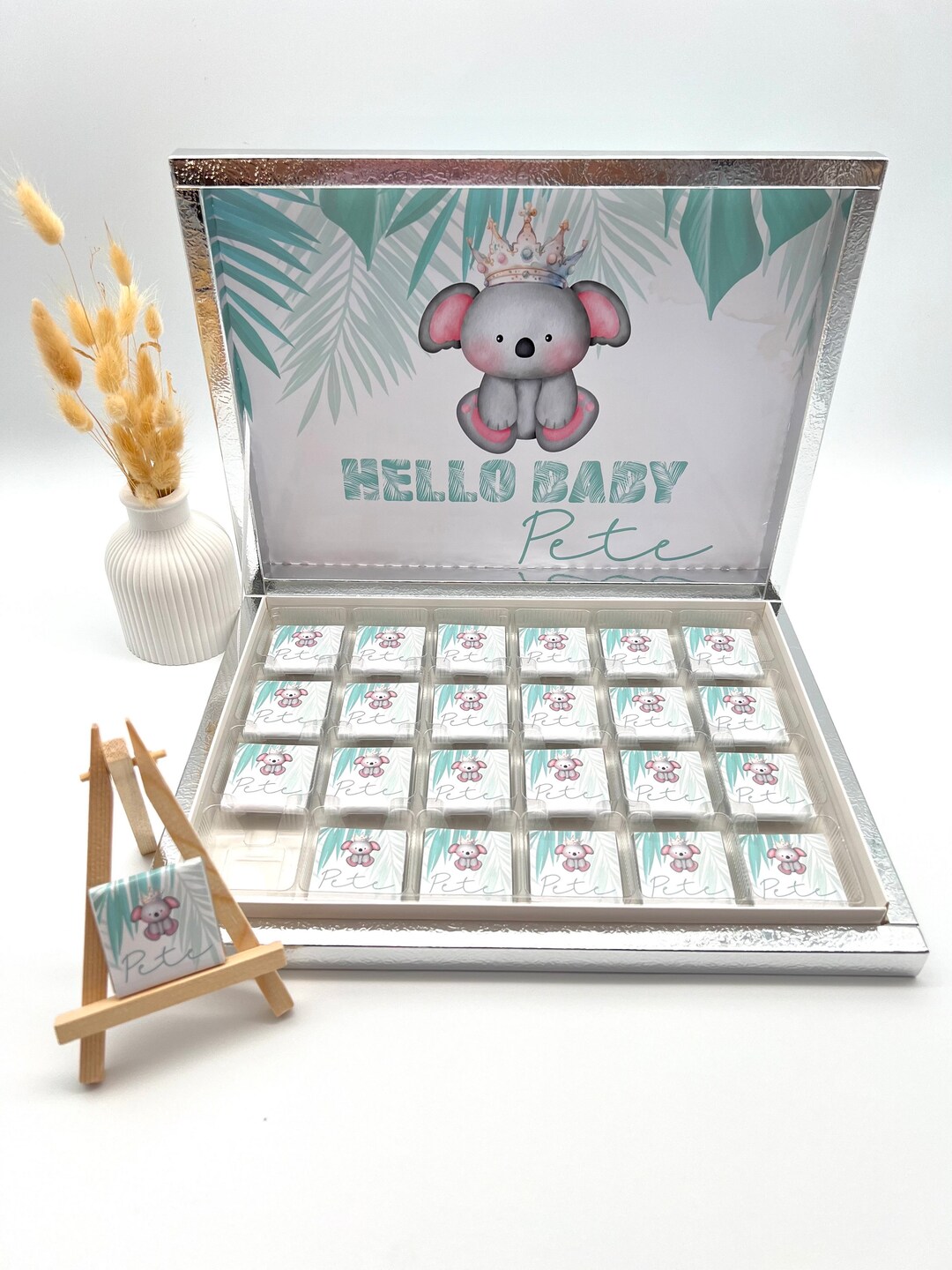 Chocolate Box Personalized Safari Koala Hello Baby Guest Gift Gift Idea ...
