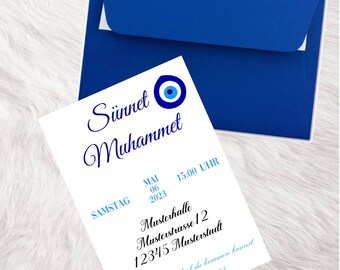 Invitations Invitation Card Sünnet Synetiya Circumcision Nazar Boncuk ...