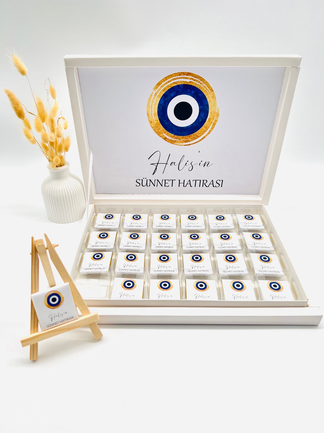 Chocolate Box Personalized Nazar Boncuk Evil Eye Sünnet Circumcision ...