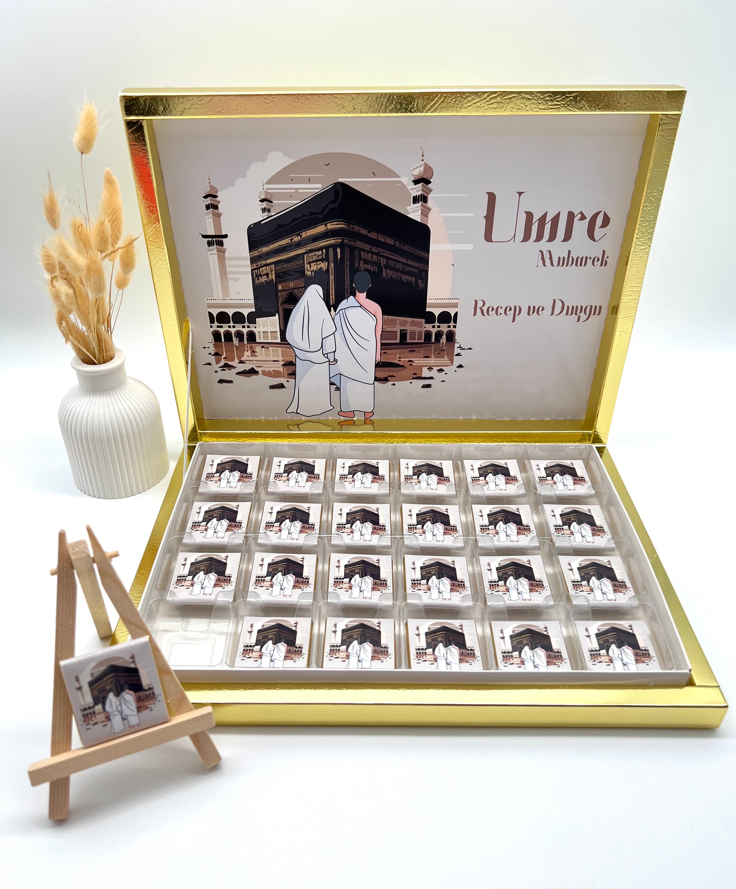 Chocolate Box Personalized Umrah Mubarak Gift Guest Gift in Different ...