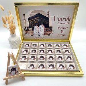 Chocolate Box Personalized Umrah Mubarak Gift Guest Gift in Different ...