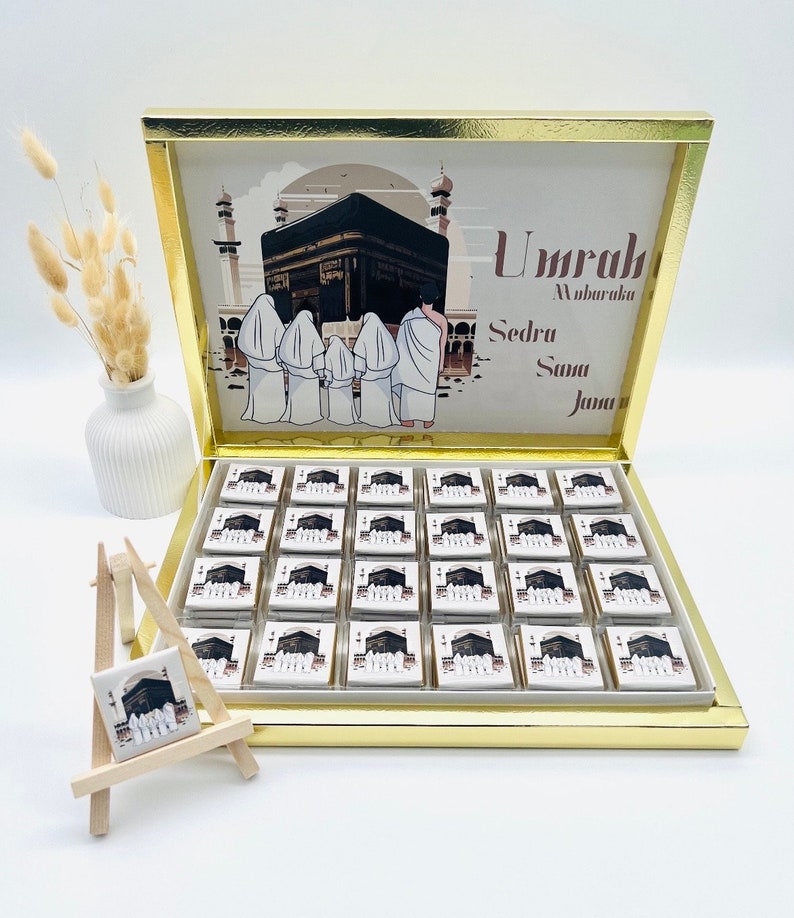 Chocolate Box Personalized Umrah Mubarak Gift Guest Gift in Different ...