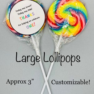 Jumbo Rainbow Lollipops | Birthday Lollipops | Custom Labeled Lollipop ...
