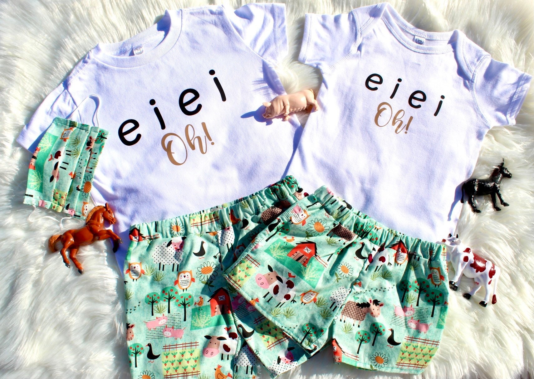 Farm Outfit Set Boys Matching Brother Outfits Farm Animal | Etsy