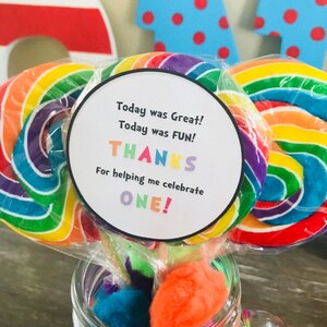 Jumbo Rainbow Lollipops | Birthday Lollipops | Custom Labeled Lollipop ...