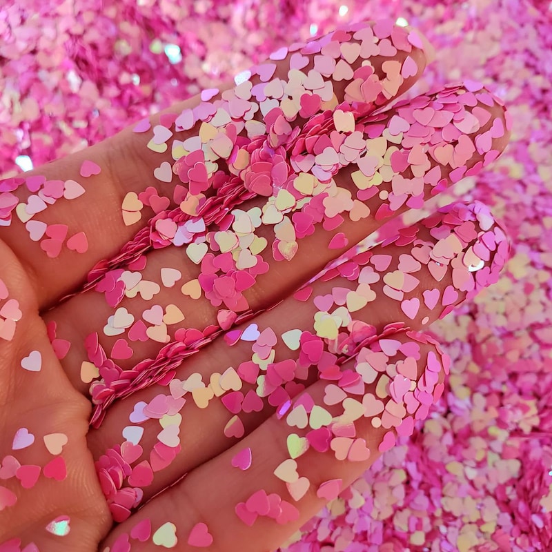 Pink Glitter Heart - Etsy