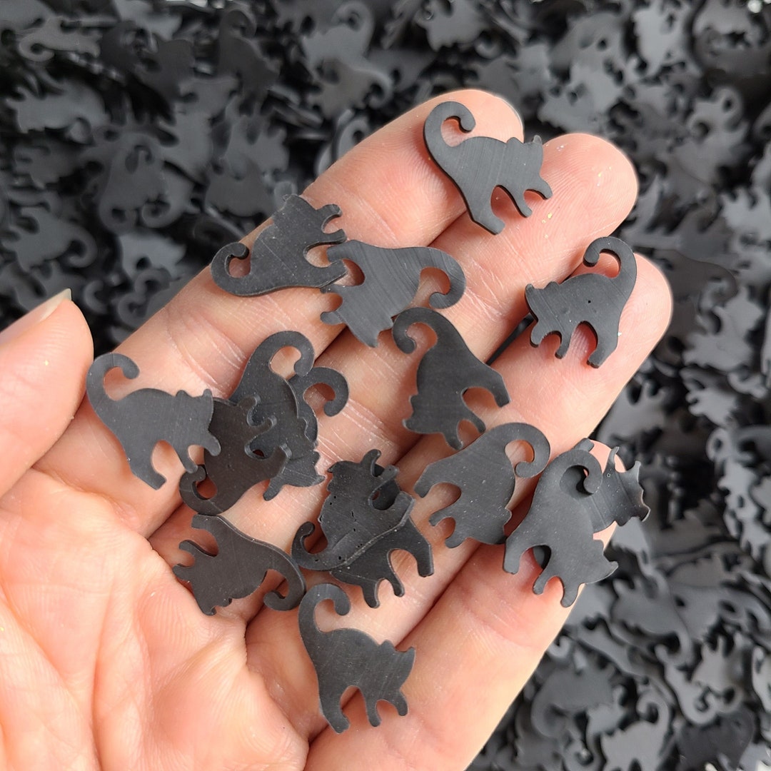 Large Black Cat Polymer Clay Slices | Halloween Polymer Clay | Fimo ...