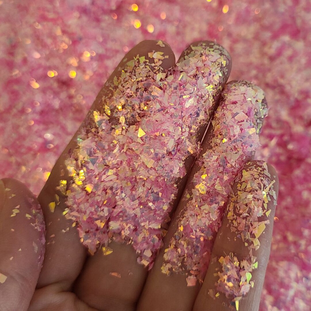 Neon Pink Glitter Flakes, Glitter for Face Hair Nail Art, Loose Glitter ...