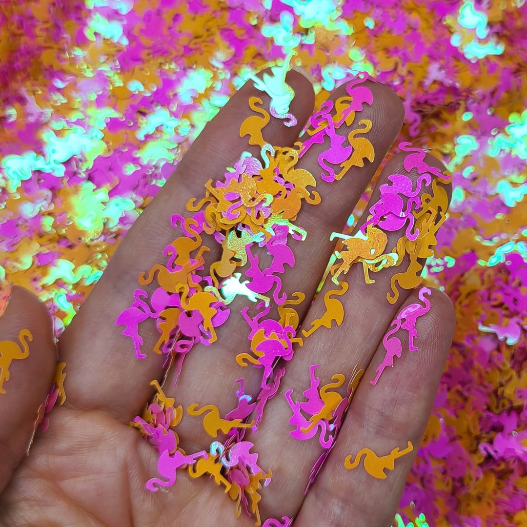 Pink & Orange Flamingo Glitter Mix for Face Body Hair Nail Art, Loose ...