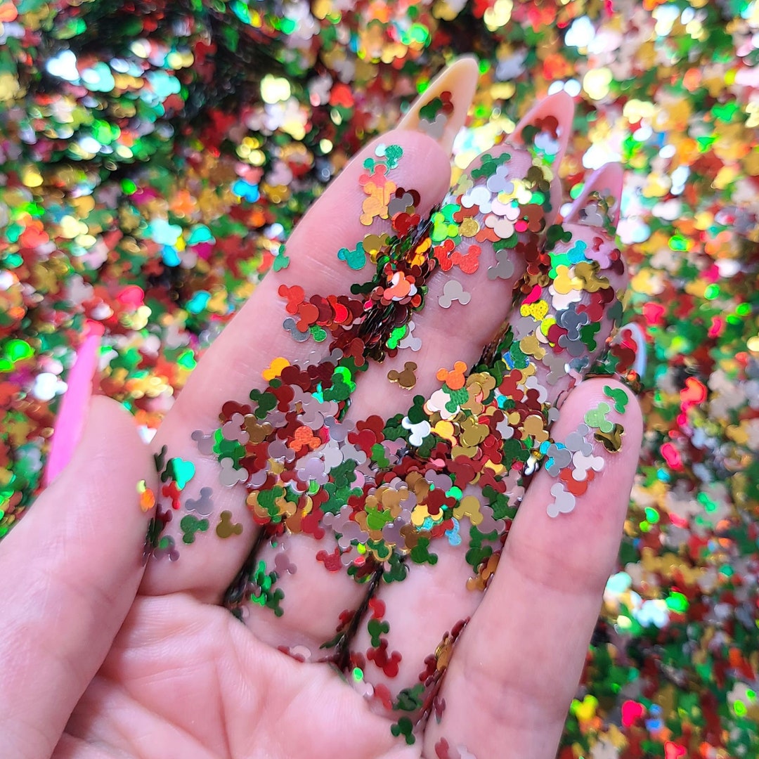 Christmas Mickey Glitter Mix, Glitter for Face Nail Art, Loose Glitter ...