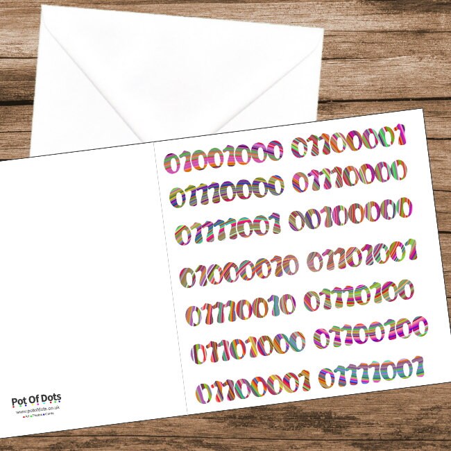 Computer Code Happy Birthday Greetings Card for the Computer - Etsy