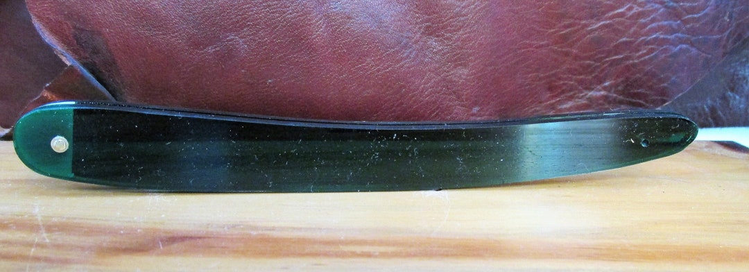 458 Translucent GREEN Vintage Straight Razor REPLACEMENT SCALES (handle ...