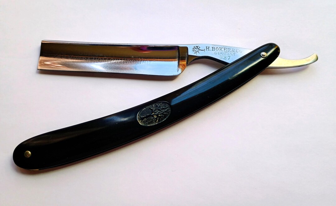 H BOKER Safety Razor Tree Brand Vintage Straight Razor 5/8 Blade ...