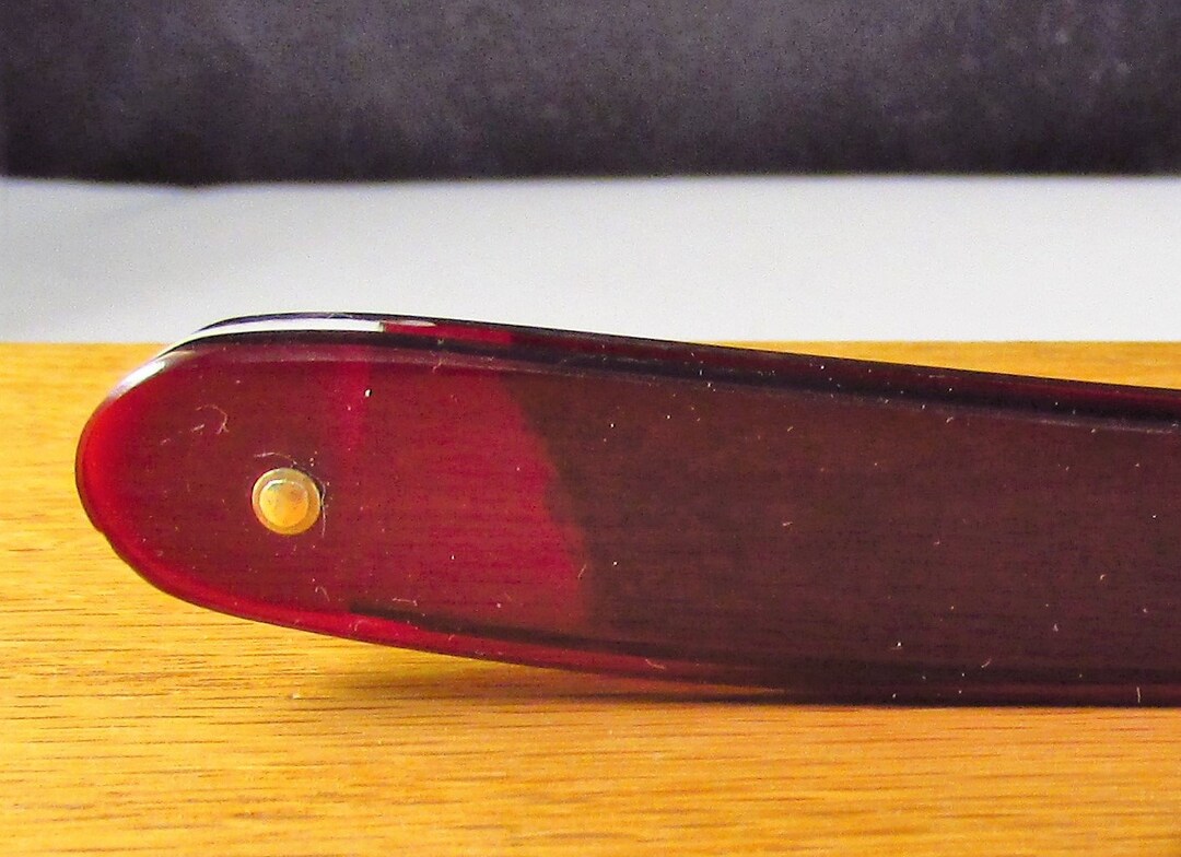 458 Translucent RED Vintage Straight Razor REPLACEMENT SCALES (handle ...