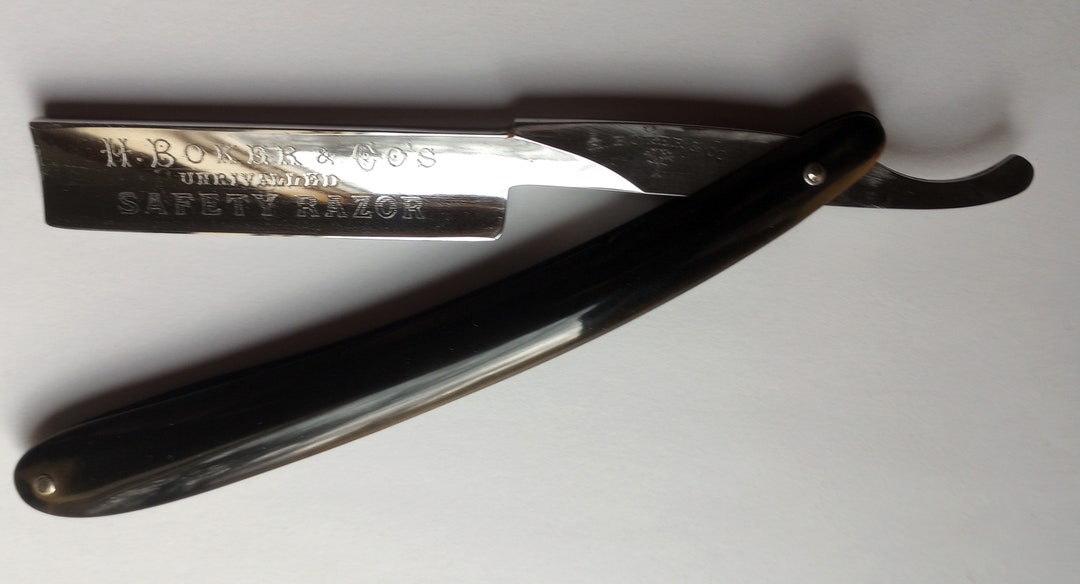 H BOKER Safety Razor Tree Brand Vintage Straight Razor 5/8 Blade ...