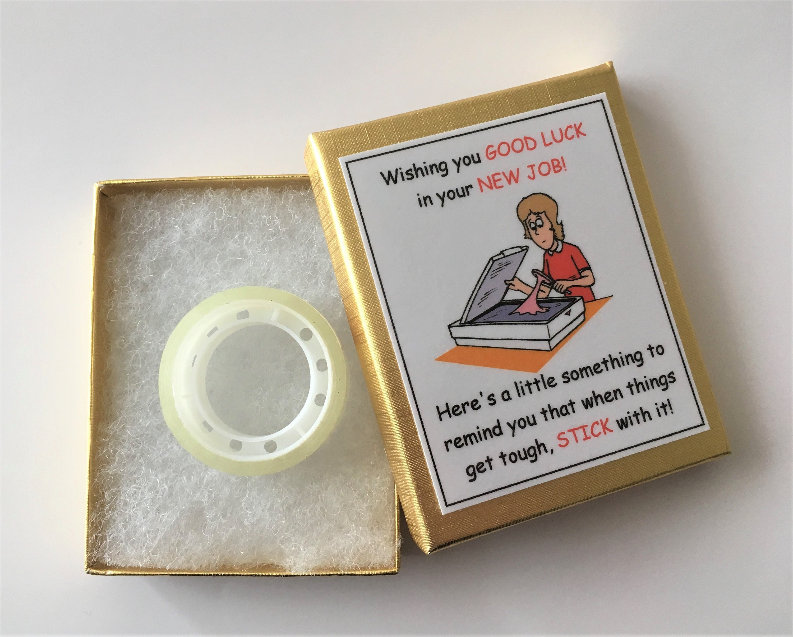 New Job Novelty Gift Good Luck, Joke, Well Done, Sellotape, Fun Present ...