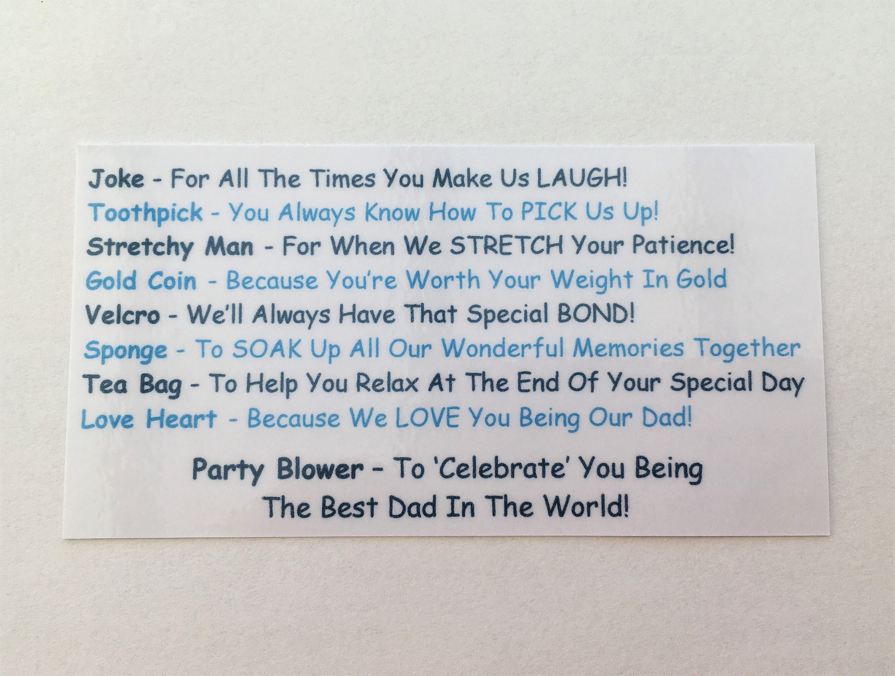 Fathers Day Survival Kit - Fun Novelty Gift, Cute Present, Sentimental ...