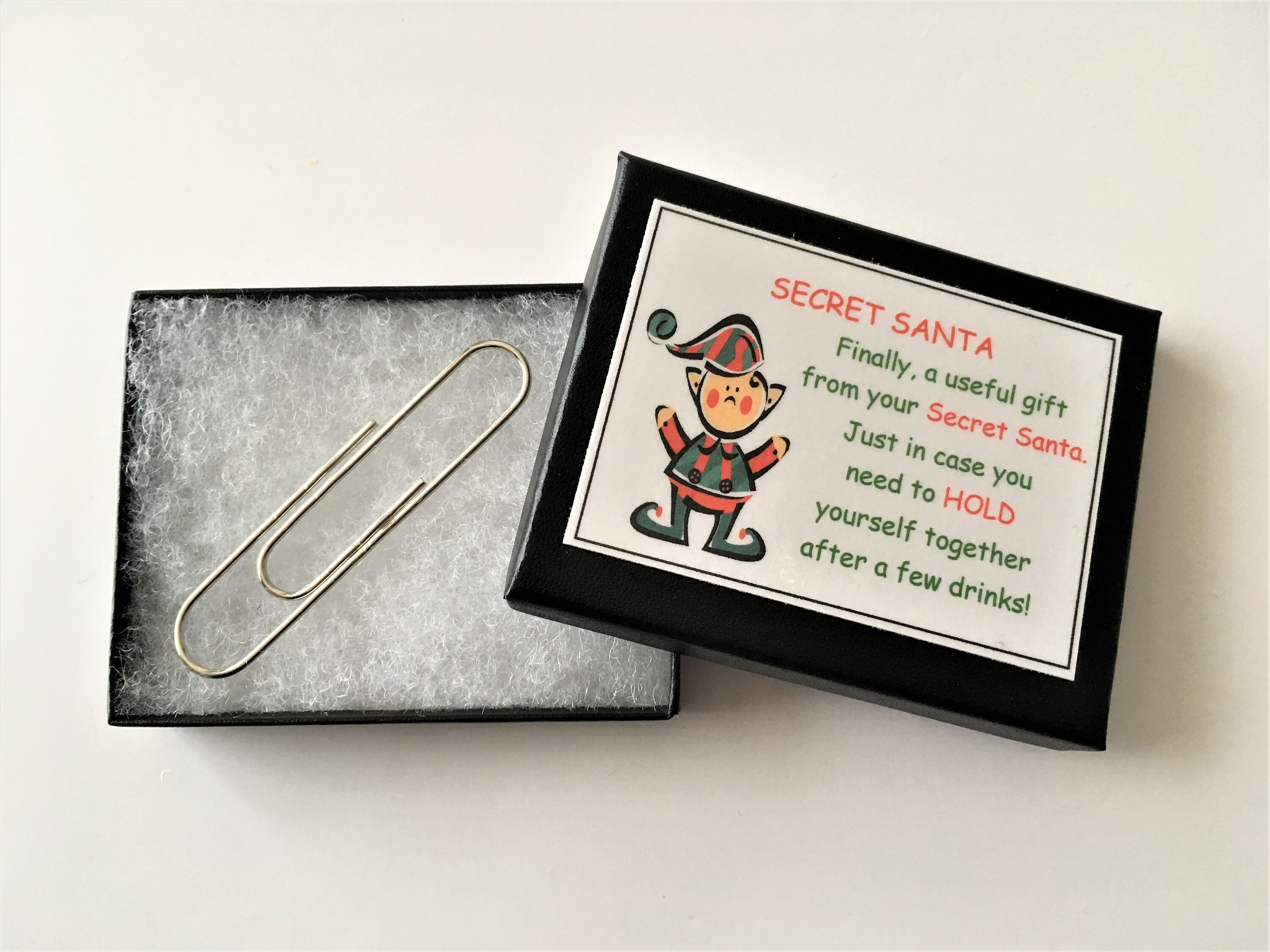 Secret Santa Christmas Joke - Paperclip. Santa Elf. Fun Festive Present ...