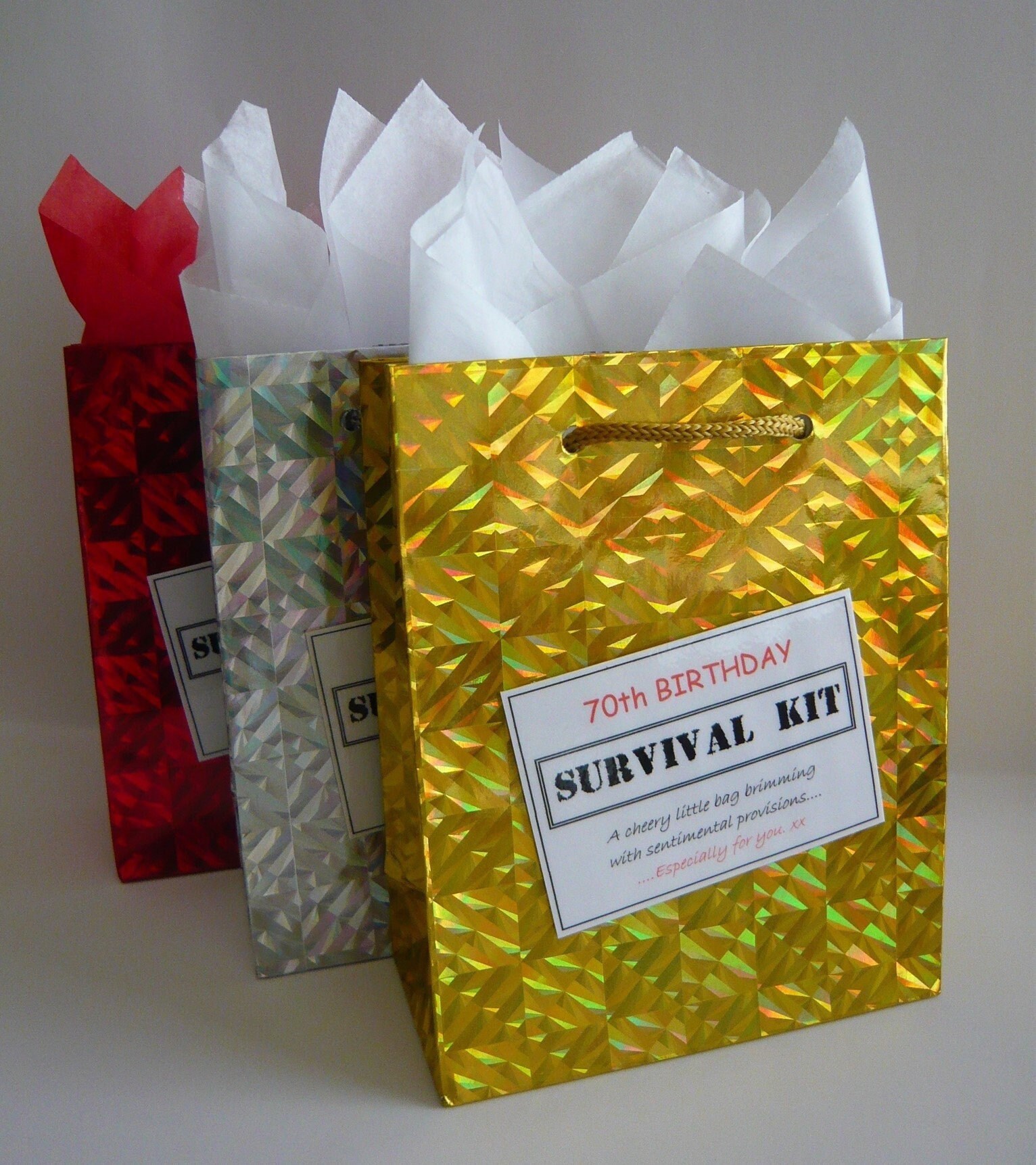 70th Birthday Survival Kit MALE Novelty Gift Fun Birthday | Etsy UK