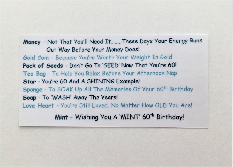 60th Birthday Survival Kit - MALE - Novelty Gift, Fun Birthday Present ... 60th Birthday Survival Kit - MALE - Novelty Gift, Fun Birthday Present ...