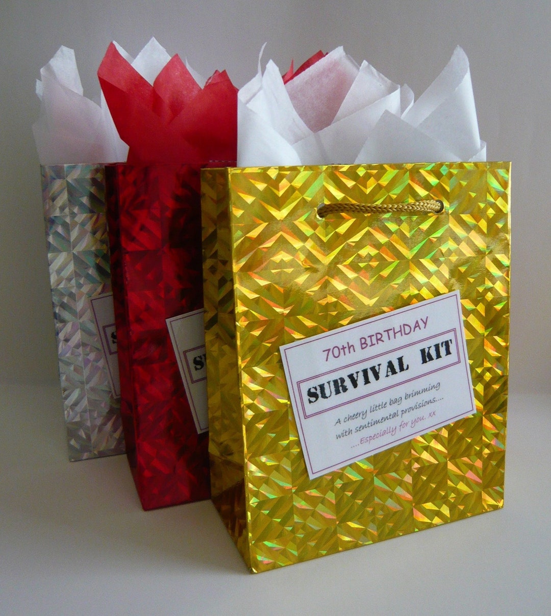 70th Birthday Survival Kit FEMALE Novelty Gift Fun - Etsy