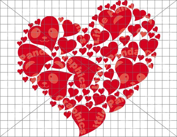 Corazón de Corazones svg eps ai dxf pdf png | Etsy México