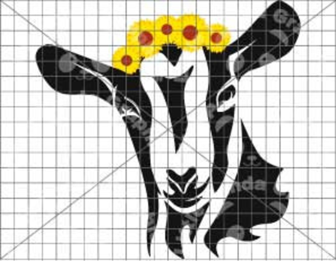 Sunflower Goat Svg Eps Ai Dxf Pdf Png - Etsy
