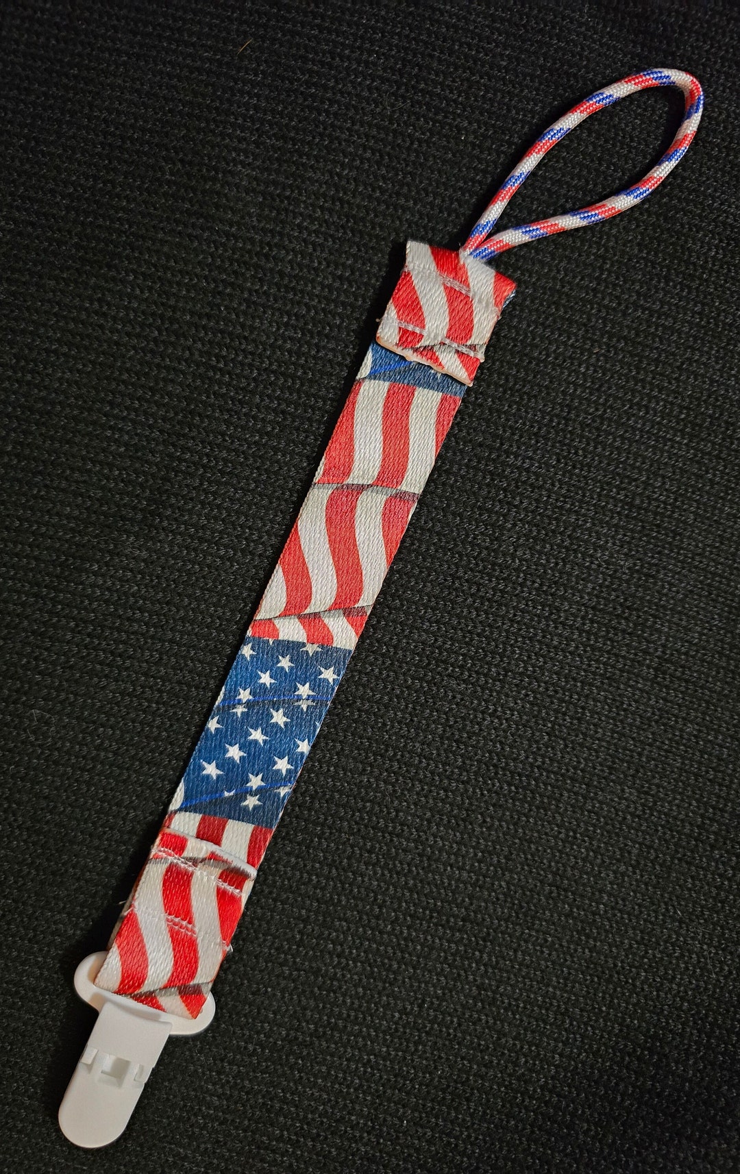 Patriotic American Flag Pacifier Strap - Etsy