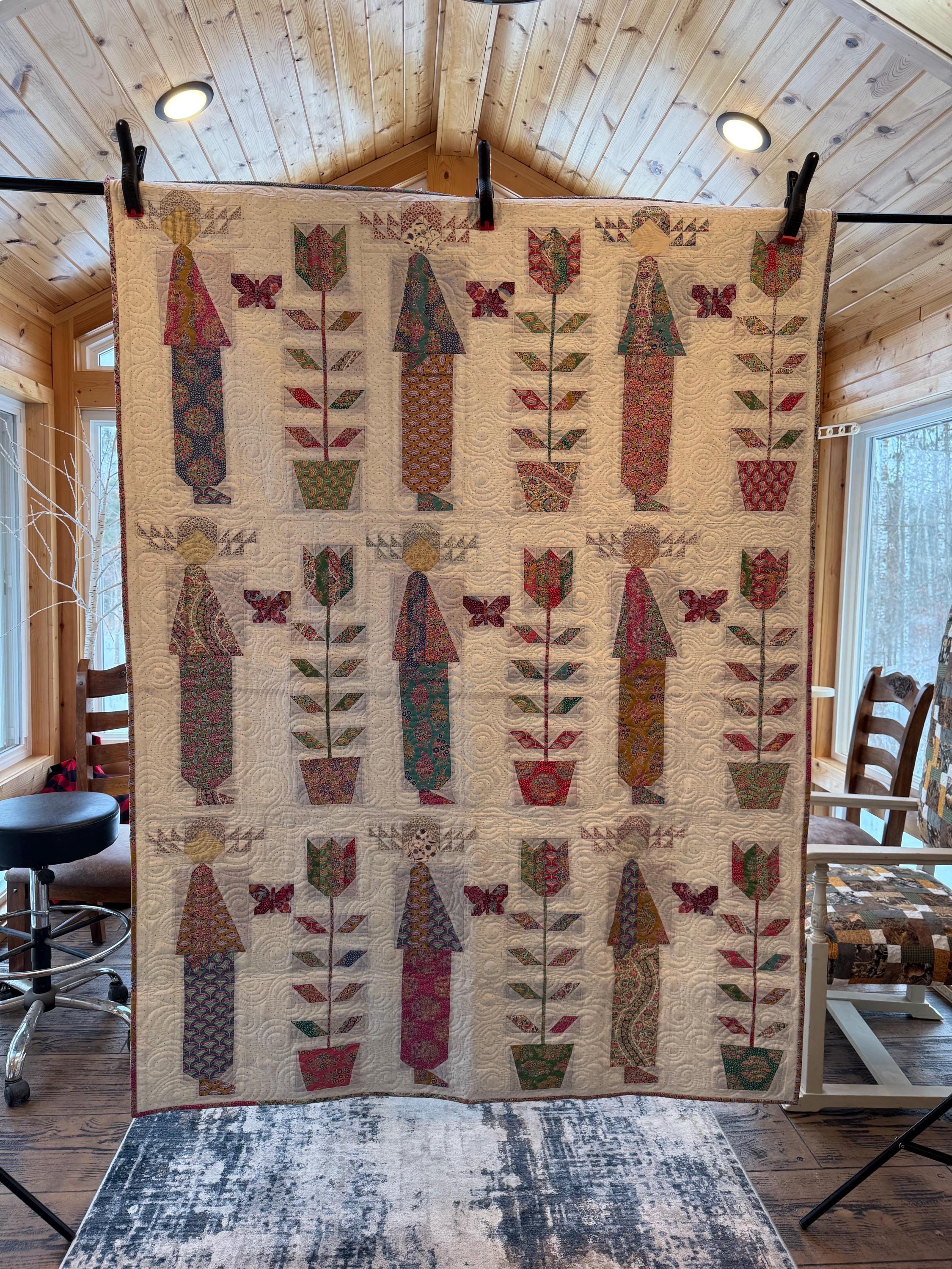 Flower Block Piecework Quilt for Sale, Handmade - Etsy