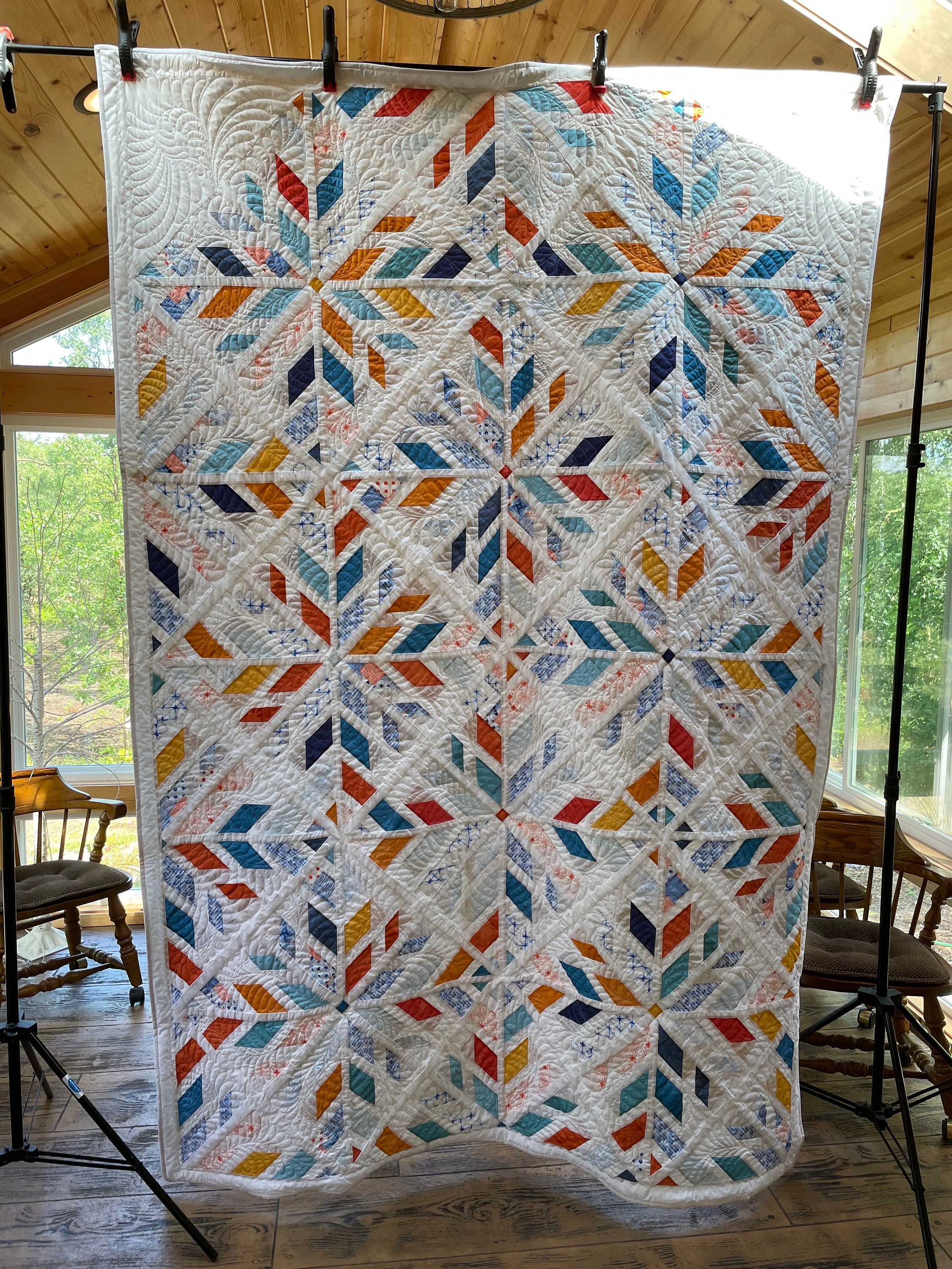 Ice Crystals Quilt Block, Piecework Quilt for Sale - Etsy
