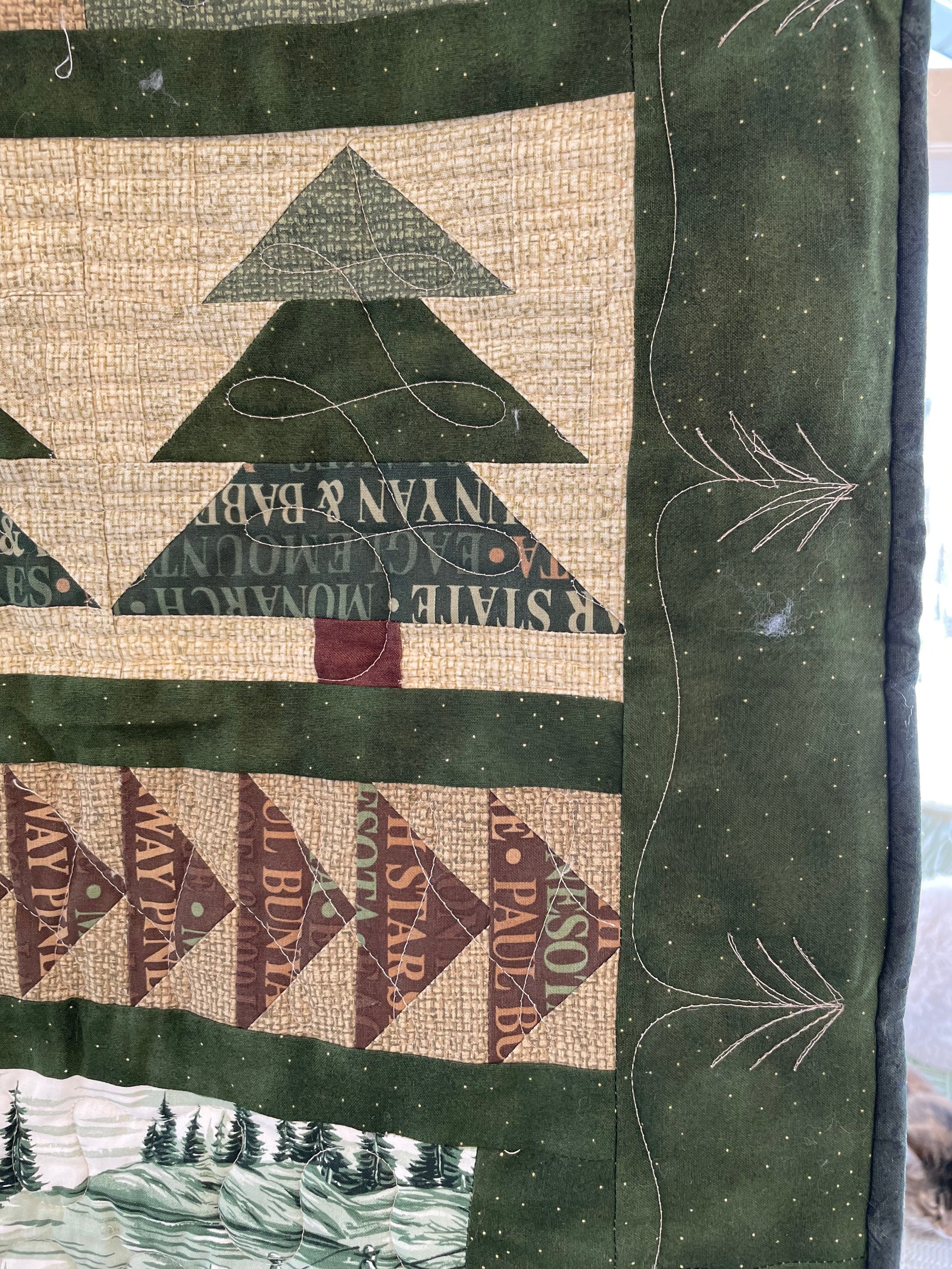 Minnesota Pine Tree Piecework Quilt for Sale - Etsy