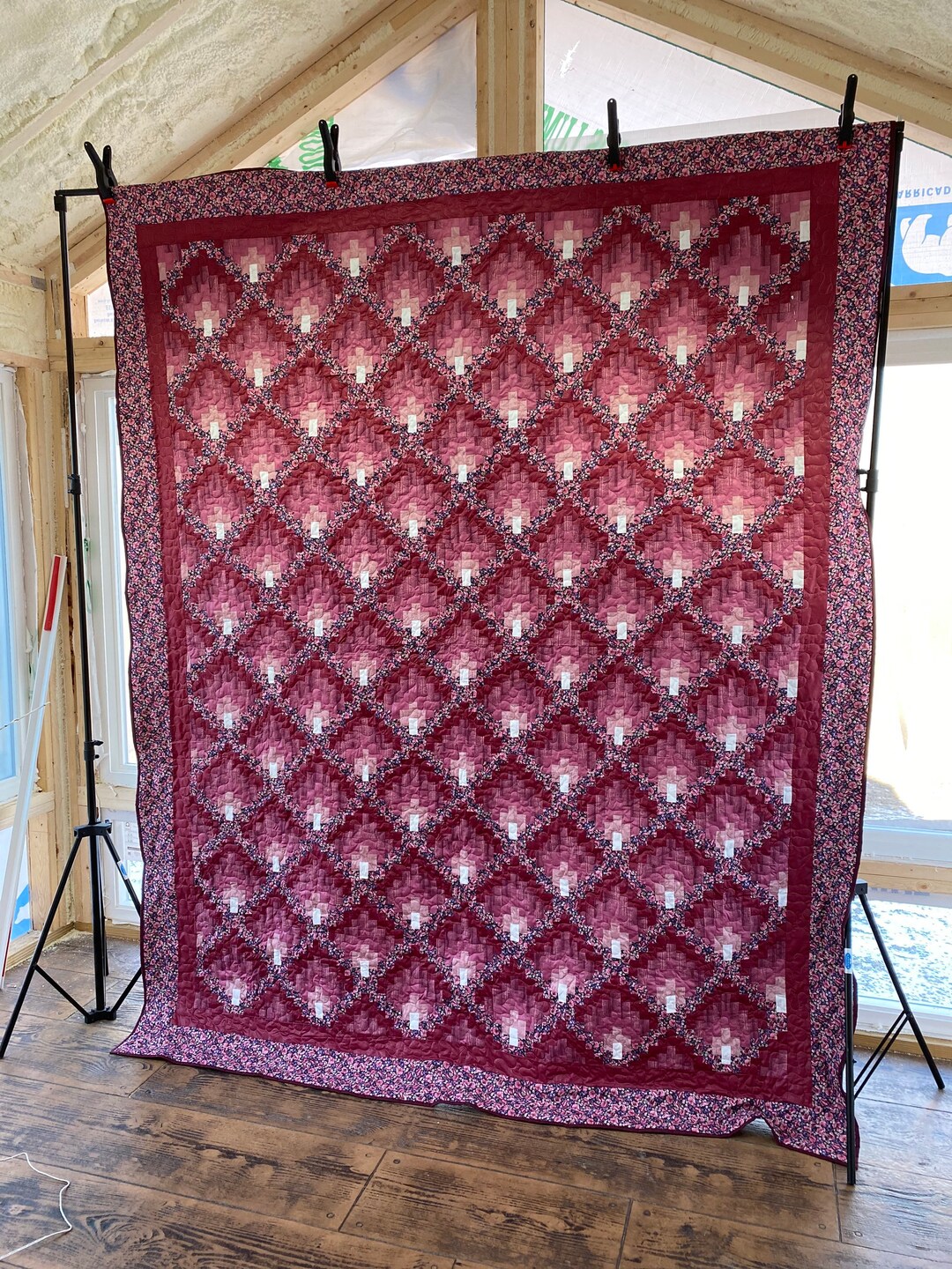 Ombre Mauve Piecework Quilt for Sale Queen Size - Etsy