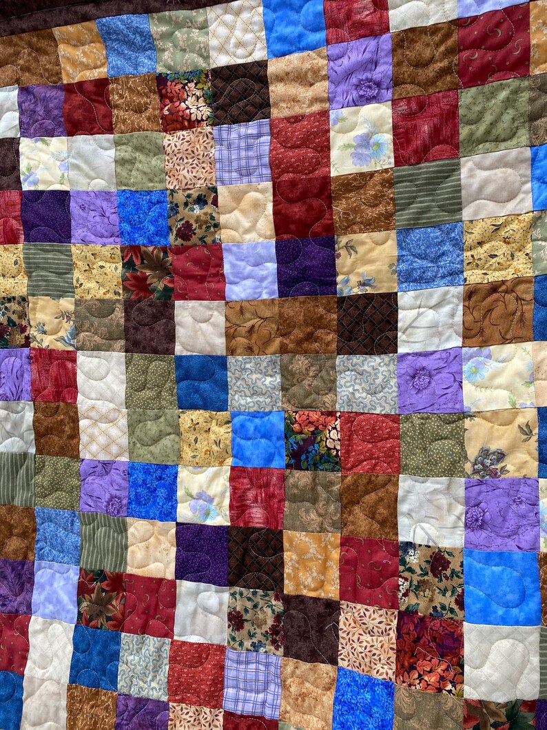 Multi-colored Patchwork Handmade Quilt for Sale - Etsy