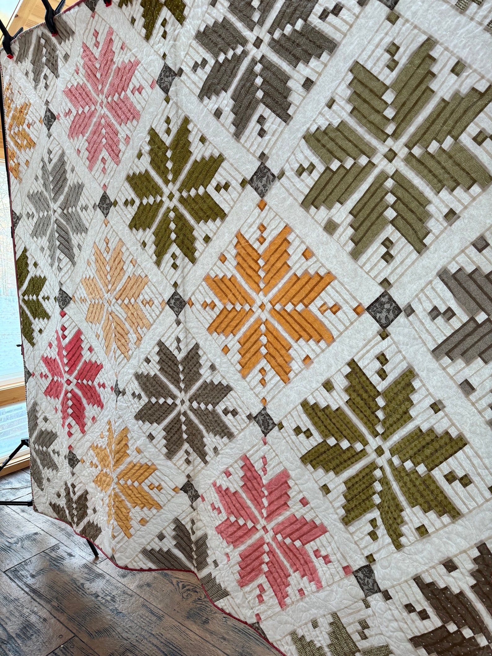 Snowflakes Block Piecework Quilt for Sale - Etsy