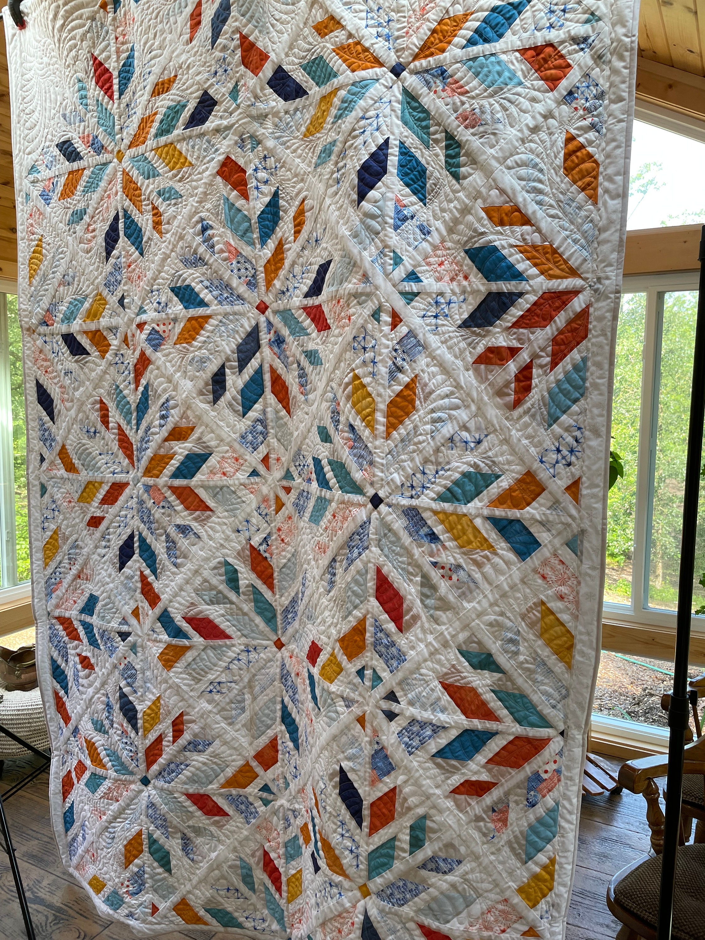 Ice Crystals Quilt Block, Piecework Quilt for Sale - Etsy