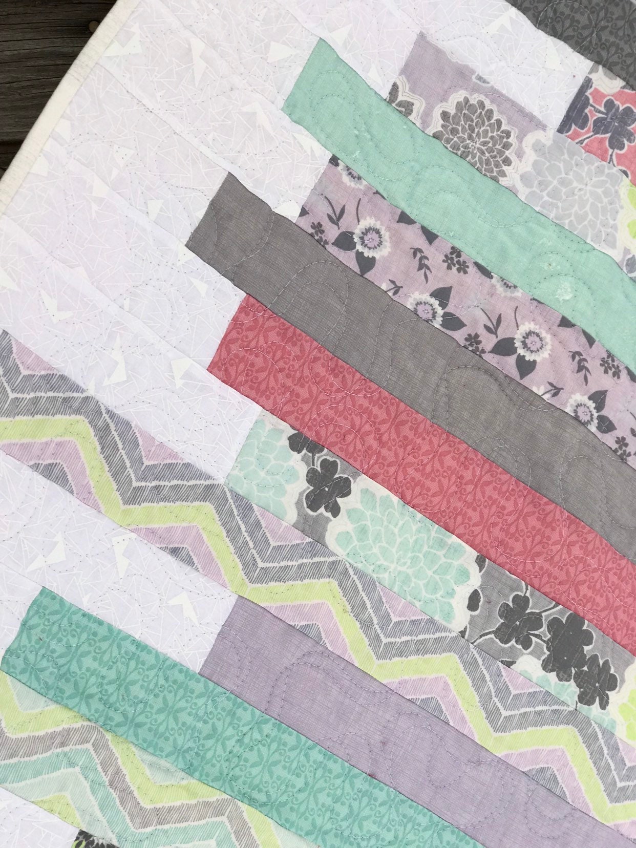 Pastel Piecework Baby Quilt Handmade - Etsy
