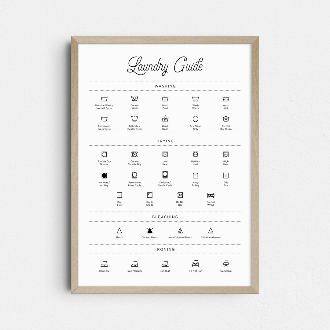 Laundry Symbols Guide Printable - Etsy