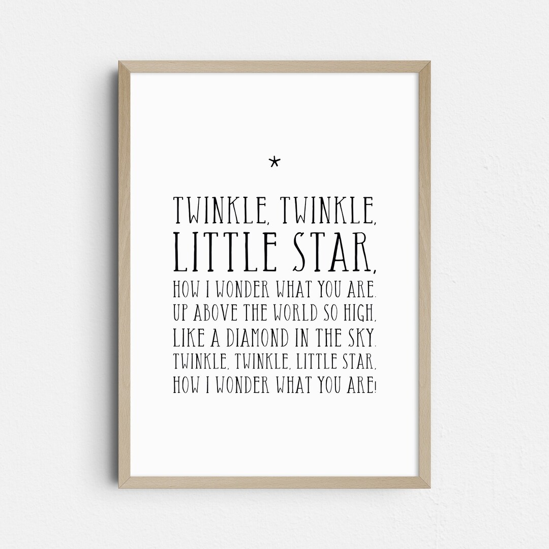 Twinkle Twinkle Little Star Printable, Nursery Wall Decor - Etsy