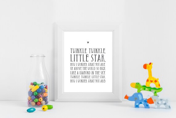 Twinkle Twinkle Little Star Printable Art Nursery Wall Decor | Etsy