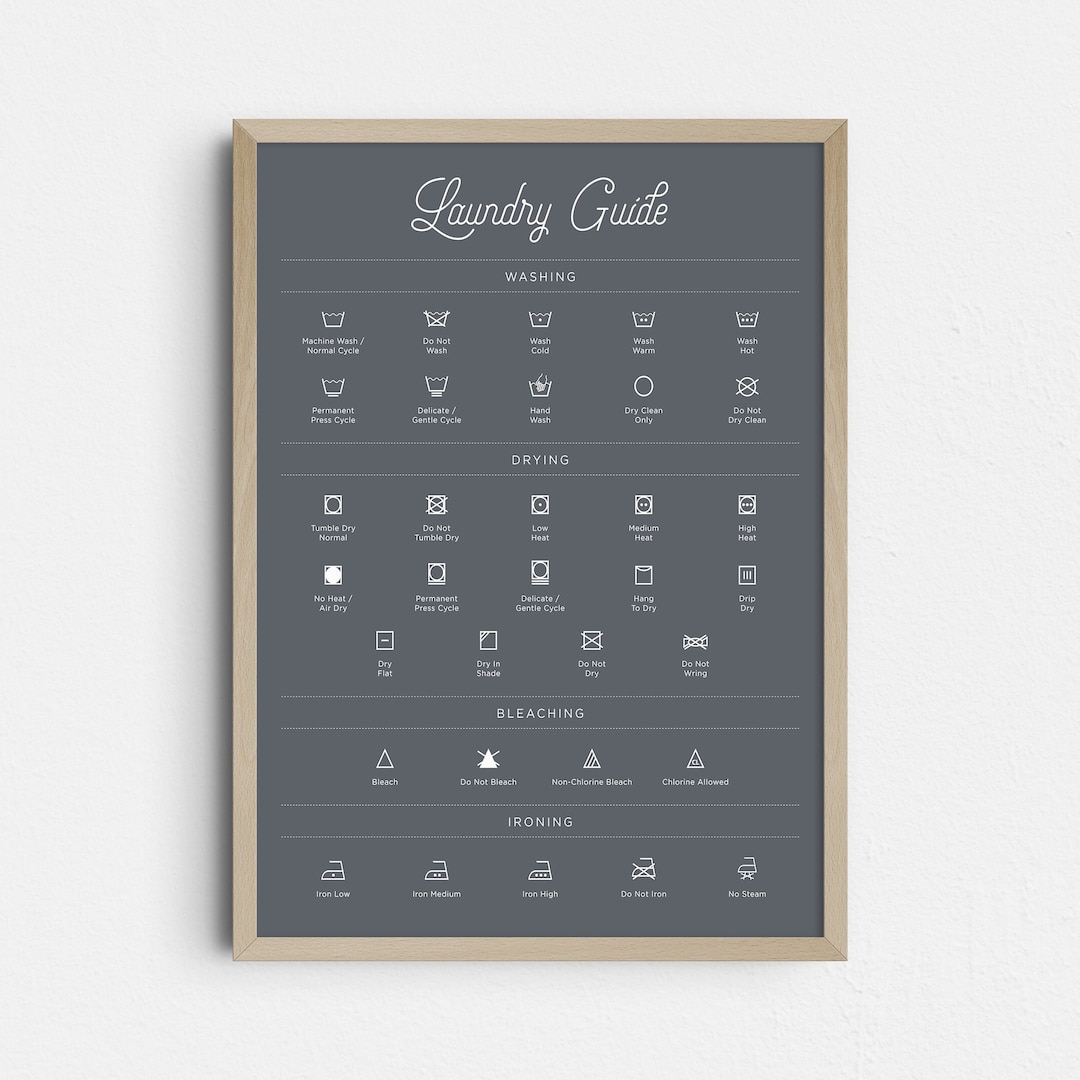 Laundry Symbols Guide Printable - Etsy