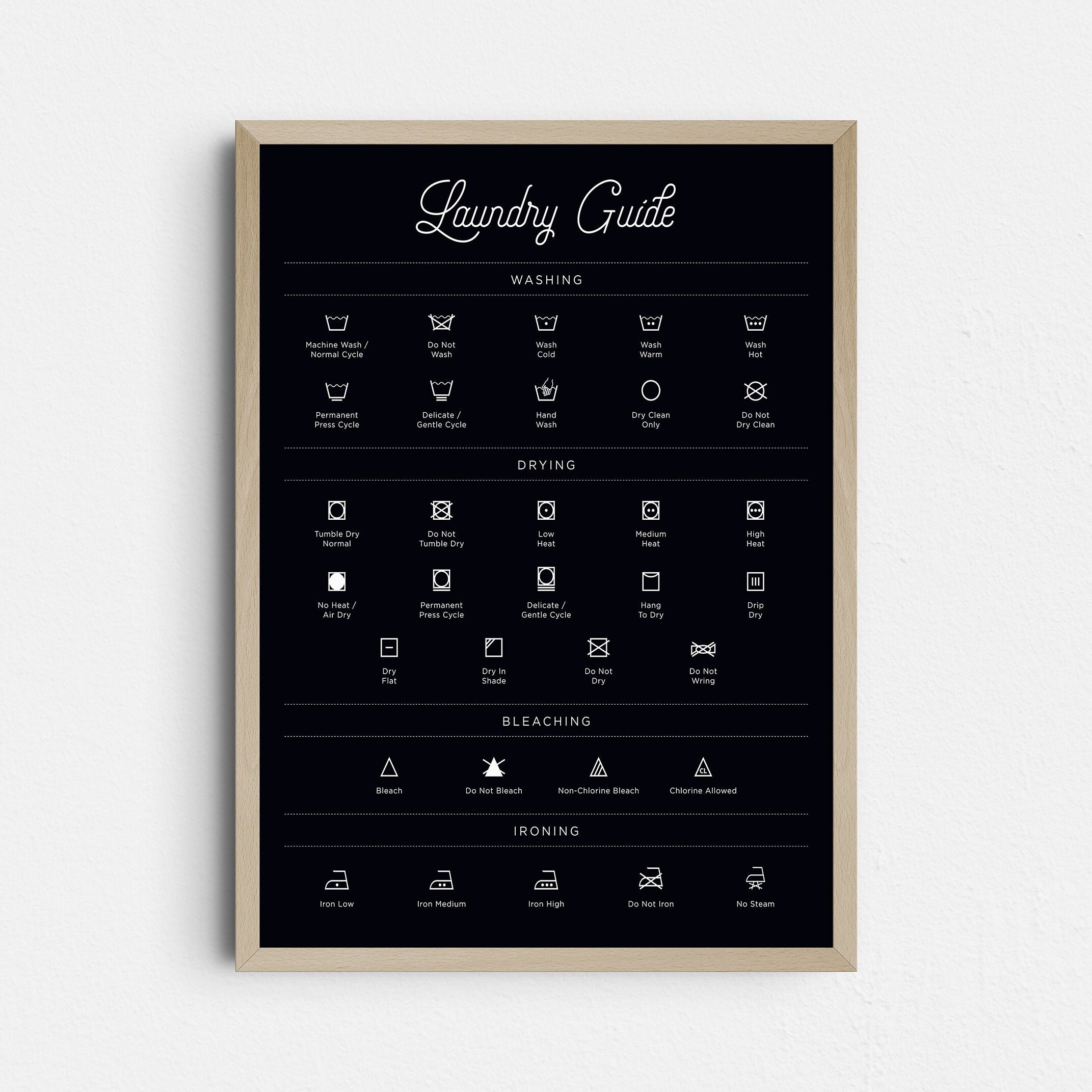 Laundry Symbols Guide Printable - Etsy