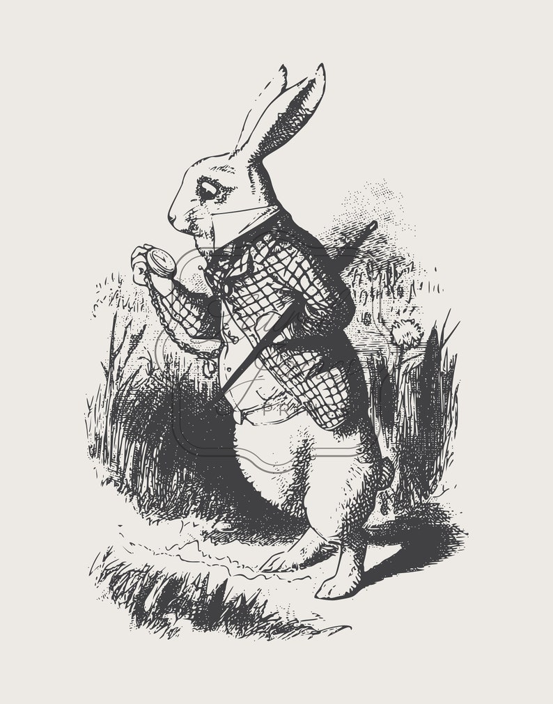 The White Rabbit Printable, Alice in Wonderland, Nursery Print - Etsy