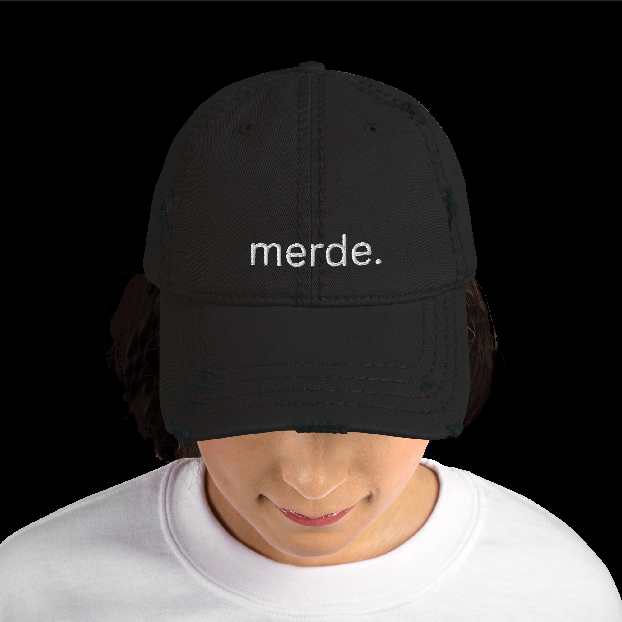 Merde Distressed Embroidered Hat, French for Shit, Cool Shit Hat ...