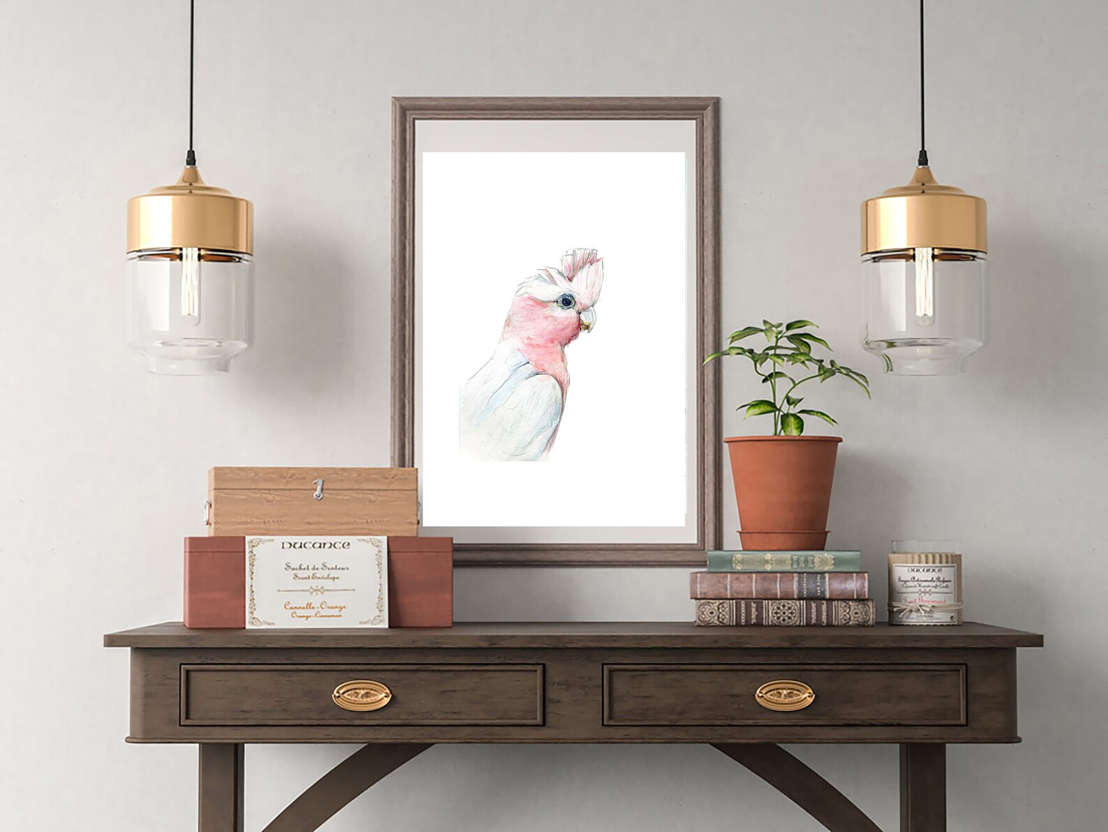 Hand Drawn Pink Galah Drawing Print. Australian Native Bird | Etsy