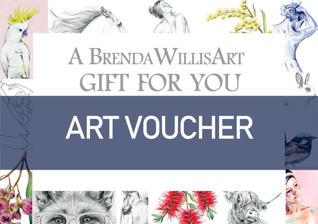 Art Gift Voucher. Gift for Her, Mothers Day, Birthday Present, Portrait ...