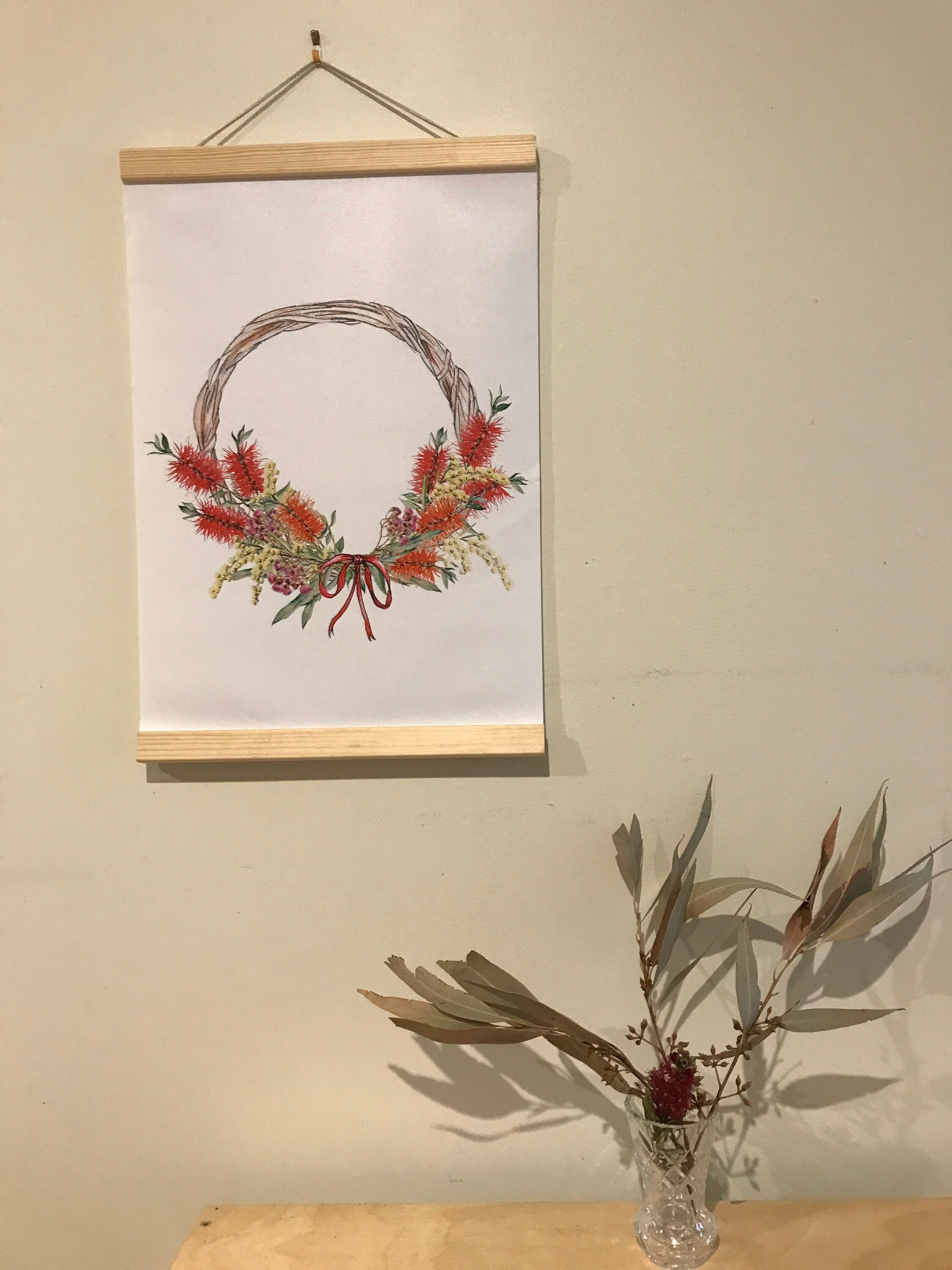 Australian Native Flowers Wreath on Canvas Hanger. Floral - Etsy