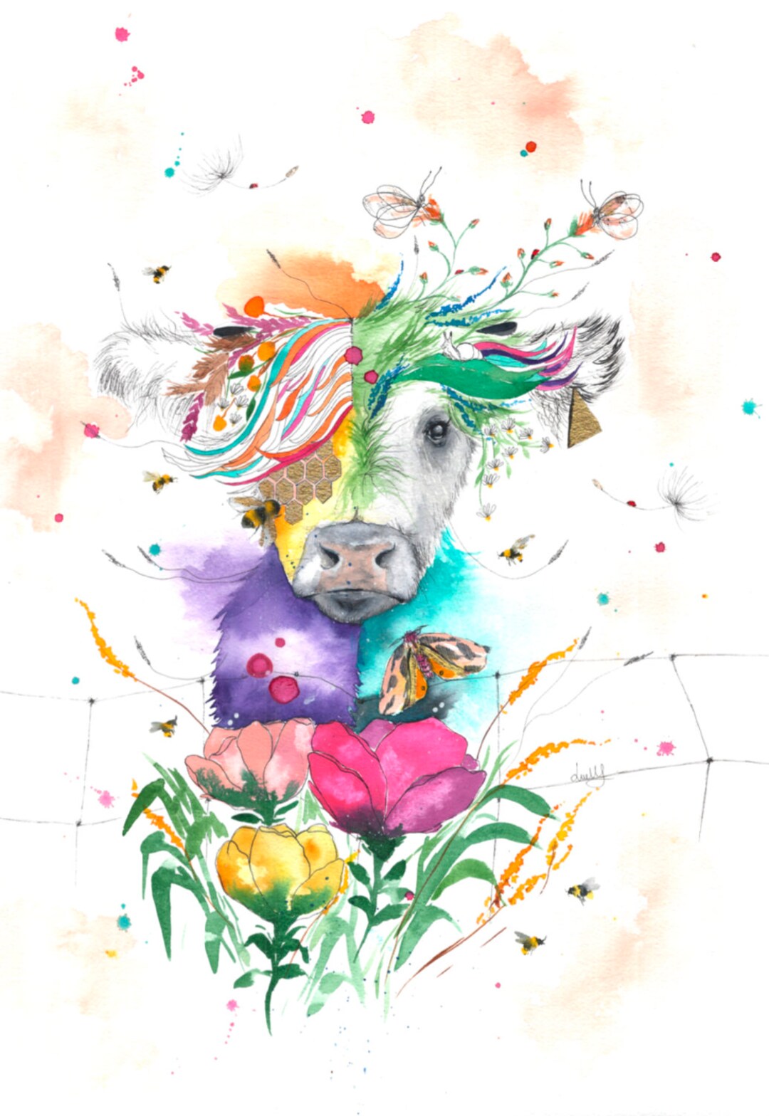 Cow A4 and A3 Prints unframed - Etsy